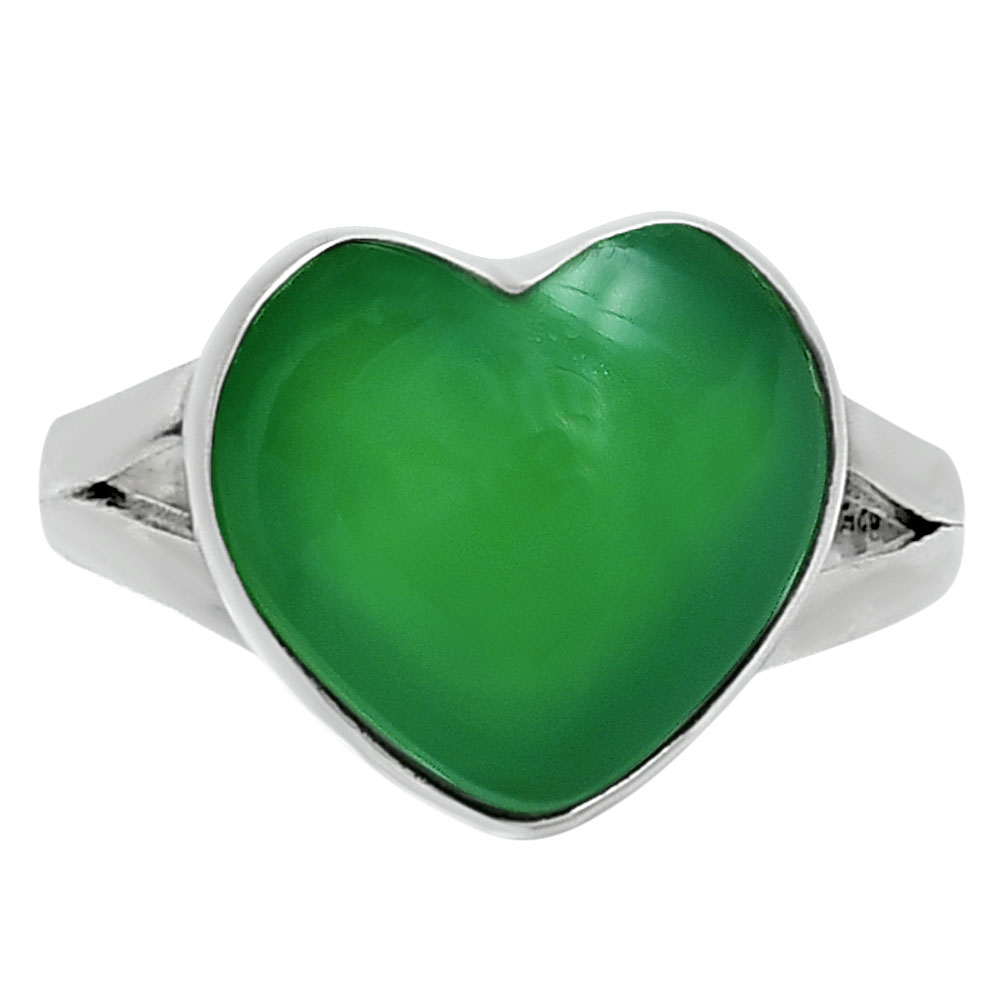 Heart Shape Natural Gemstone Ring 925 Sterling Silver Handmade Love ...